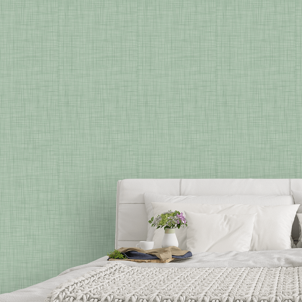 Papel de Parede Linho Verde Osíris | Defacile - Defacile